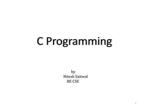 C Programming Unit 1 Pptx