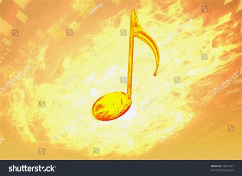 Music Note Firey Concept Abstract Render Stock Illustration 73258597