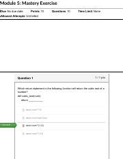 Module Mastery Exercise ITS Pdf Module Mastery Exercise Due No Due Date Points