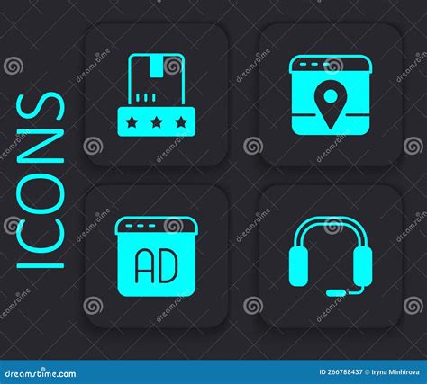 Set Headphones Consumer Product Rating Infographic Of City Map And Advertising Icon Black