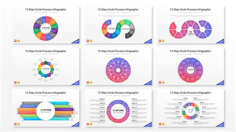 12 Step Circle Process Infographic Pack Just Free Slide