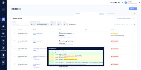 Gitguardian Secrets Detection Tool