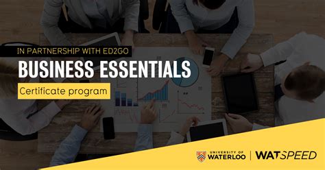 business essentials certificate watspeed university of waterloo