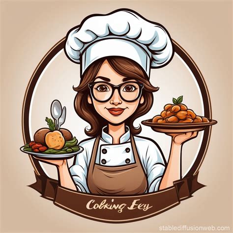 Lady Chef Logo Design Stable Diffusion Online
