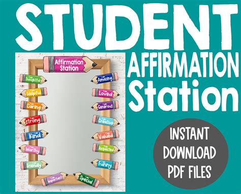Student Affirmation Station Mirror Classroom Decor Student Affirmations