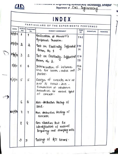 Structural Engineering Lab Sample Report Pdf