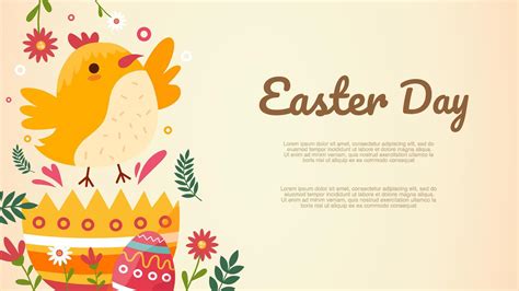 Cute Yellow Bird Character Sitting In Decorated Egg For Easter Day