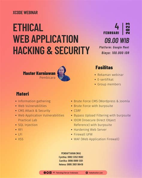 Master Kurniawan On Linkedin Cybersecurity Ethicalhacker Ethicalhacking Webinar Hacker
