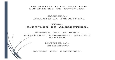 Doc Ejemplo De Algoritmos Dokumen Tips