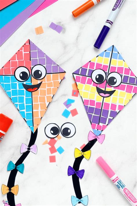 Mosaic Kite Craft Free Printable Template Artofit
