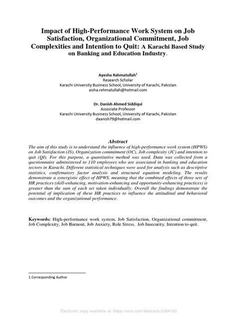 ayesha rahmatullah 2019 pdf occupational stress employment