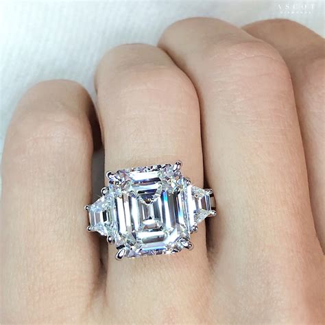 Emerald Cut Diamond Band Engagement Ring At Nora Travis Blog