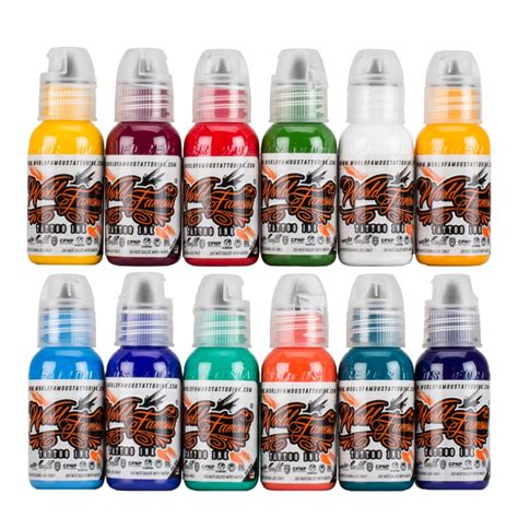 World Famous Tattoo Ink 12 Color Primary Set 3