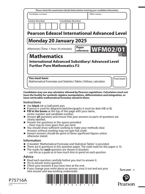 Wfm02 Jan25 Qp Pdf Mathematics Mathematical Objects