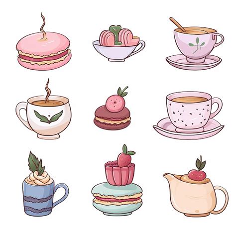 Premium Photo Pastel Tea Delight Cute Morning Tea Elements Clipart