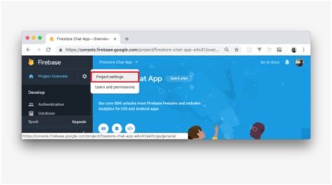 Accessing Your Firebase Project Settings Firebase Project Overview HD Png Download