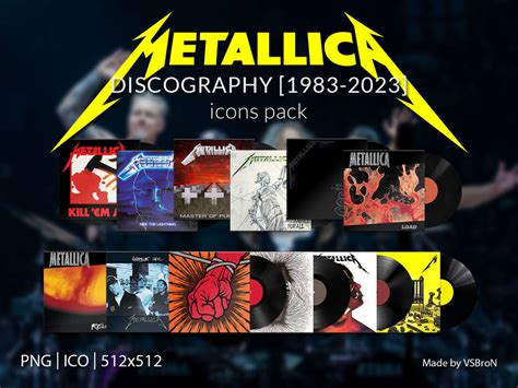 Metallica Discography 1983 2023 Icons Pack By Vsbron On Deviantart