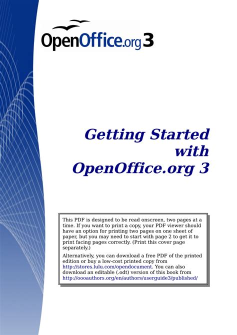 Openoffice Org 3 0 Getting Started Guide With