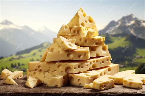 Premium Photo Emmental Cheese Triangle Swiss Cheese High Resolution Image