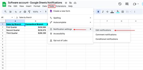 Google Sheets Notifications How To Turn On Edit Remove