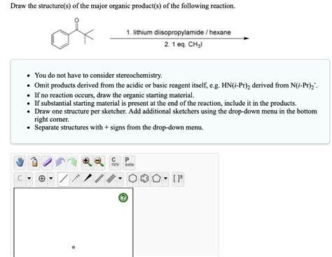 SOLVED: Draw the structure(s) of the major organic product(s) of the following reaction: Lithium ...