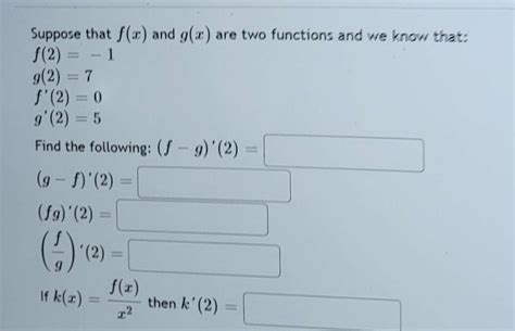 Solved Suppose That F X And G X Are Two Functions And We Chegg Com