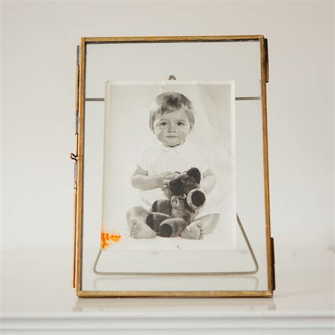 Brass Glass Display Frame With Stand Grace And Glory