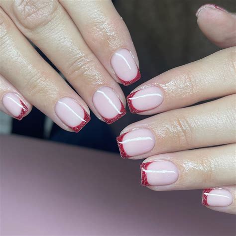 20 Eye Catching Red Glitter French Tip Nails Nail Designs Daily