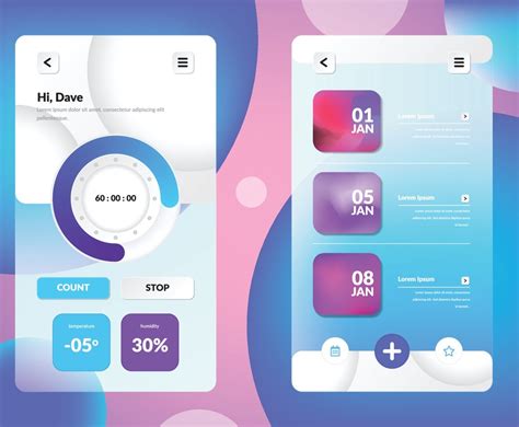 Minimalist User Interface With Glass Morphism Style Vector Art