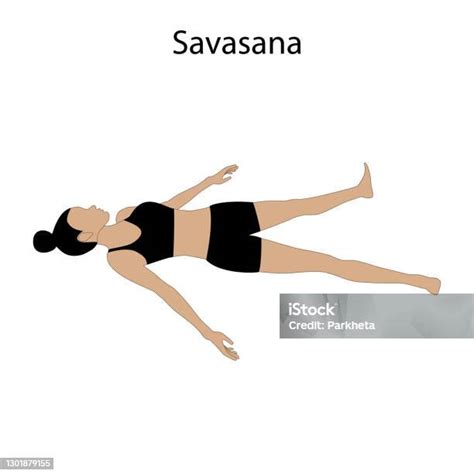 사바사나 포즈 요가 운동 건강한 라이프스타일 벡터 일러스트레이션 가냘픈에 대한 스톡 벡터 아트 및 기타 이미지 가냘픈