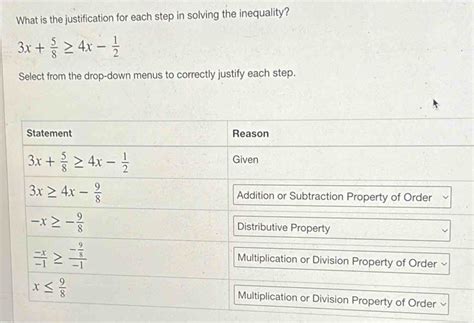Solved What Is The Justification For Each Step In Solving The