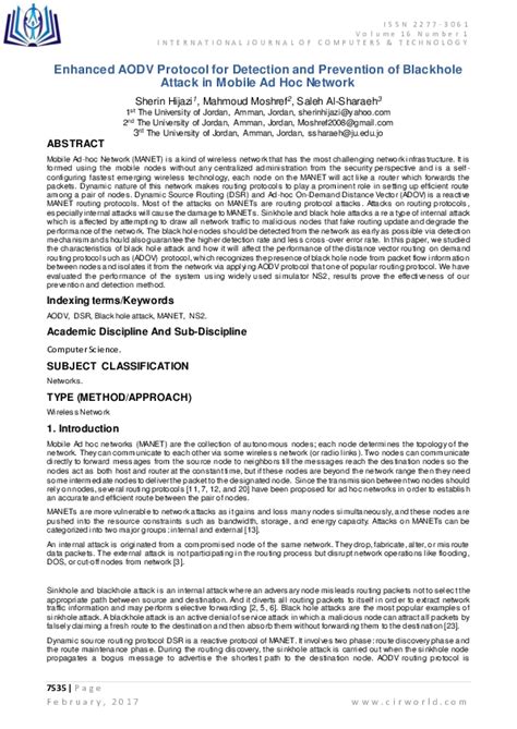 pdf combined approach for detection and prevention of flooding and blackhole attack in manet