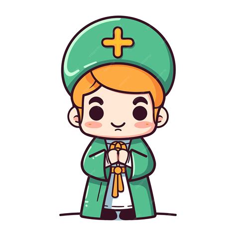 Niño Lindo Con Traje De Enfermera Dibujo Animado Ilustración Vectorial