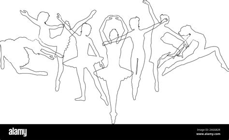 Ballet Dancer Silhouette Dancers Poses Silhouettes Stock Vector Image
