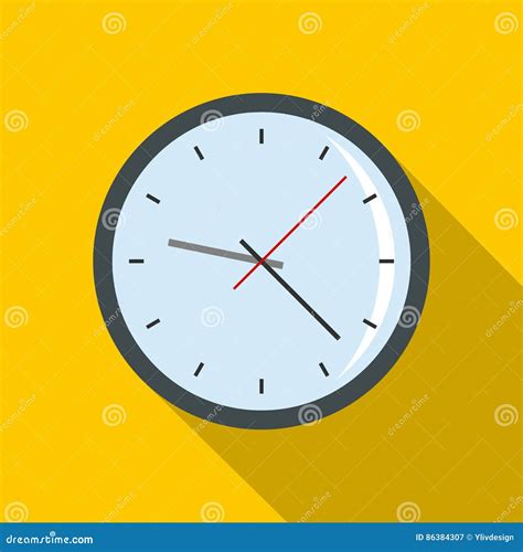 Round Analog Clock Face Icon Flat Style Stock Vector Illustration Of Arrow Chronometer 86384307