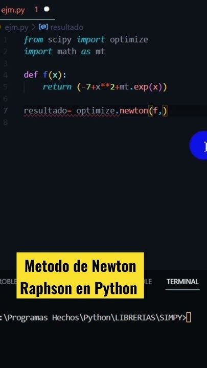 Método De Newton Raphson En Python Python Youtube