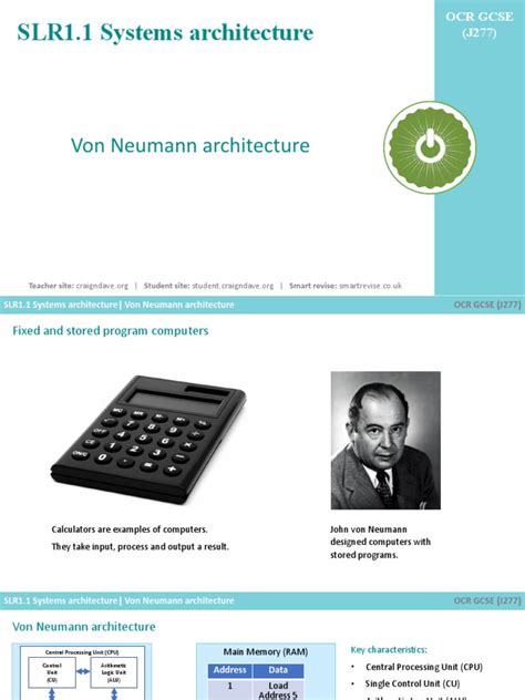 Gcse Ocr 11 Von Neumann Architecture Download Free Pdf Central