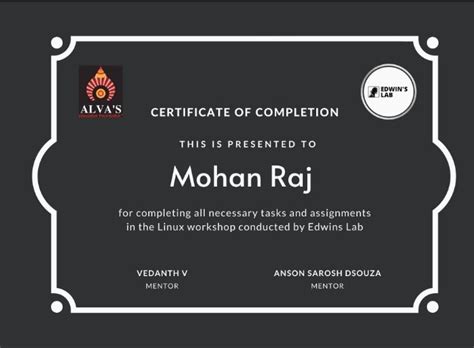 s mohan raj on linkedin certification of linux