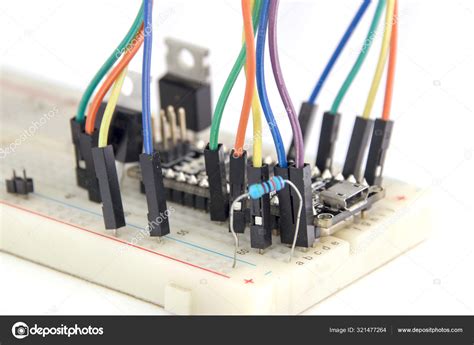 Breadboard Arduino Nano Prototyping Board Transistors Resistors Colored