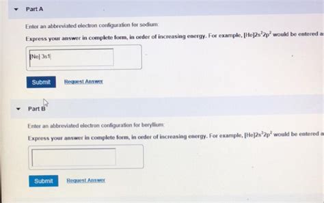 Solved Part A Enter An Abbreviated Electron Configuration