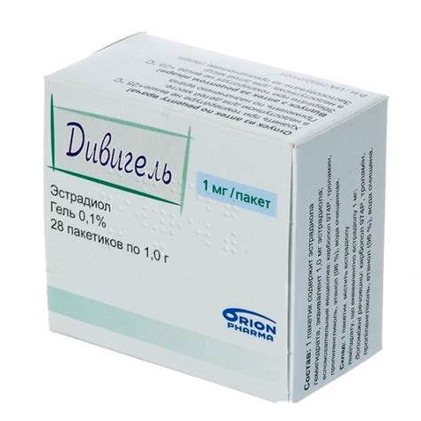 Divigel 0 1 28 Packs 0 05g And 1g In Pack Estradiol Дивигель Menopause Medicaments