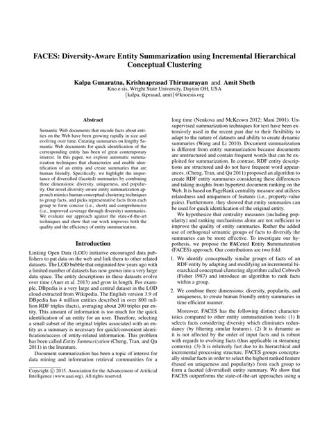 Pdf Faces Diversity Aware Entity Summarization Using Incremental