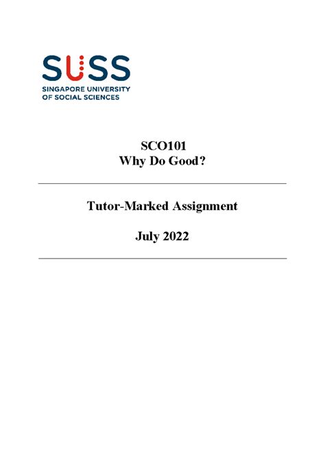 Tutor Marked Assignment July 2022 Ft Sco Why Do Good Tutor Marked