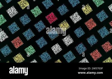 Qr Codes Moving Field On Black Background Science And Technology Concept Animation Small