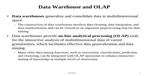 Pdf Data Warehouse And Olap Hacettepe · Data Warehouse And Olap • Data Warehouses Generalize