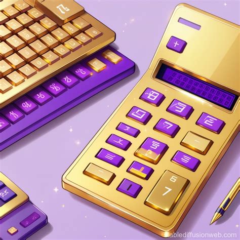 Gold And Purple Color Calculator Stable Diffusion Online