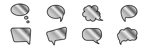 Premium Vector Silver And Black Quote Cartoon Vector Bubbles For Text