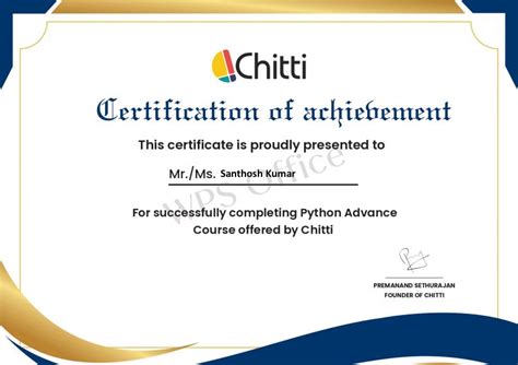 Santhosh Kumar S On Linkedin Python Programming Chitti Skilldevelopment Learning Certificate