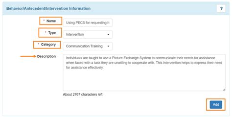 Create Behaviorantecedentintervention Category And Add Behavior