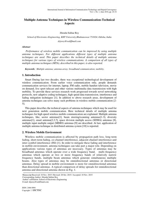 Pdf Multiple Antenna Techniques In Wireless Communication Technical Aspects